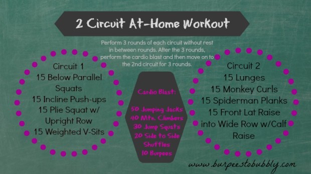 Wednesday Workout: 2 Circuit at Home Workout – Burpees to Bubbly