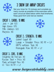 Wednesday Workout: Three Snow Day 10 Minute AMRAP Circuits – Burpees to ...