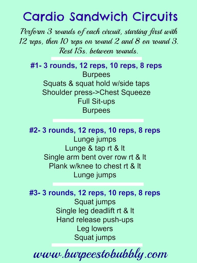 Wednesday Workout: Cardio Sandwich Circuits – Burpees to Bubbly