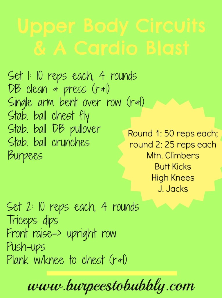 Wednesday Workout: 2 Upper Body Circuits & Cardio Blasts – Burpees to ...