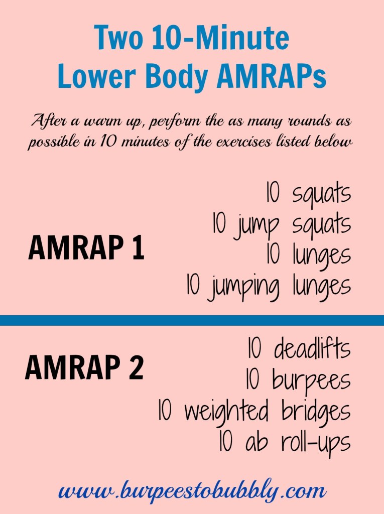Wednesday Workout: two 10-minute lower-body AMRAP workouts – Burpees to ...
